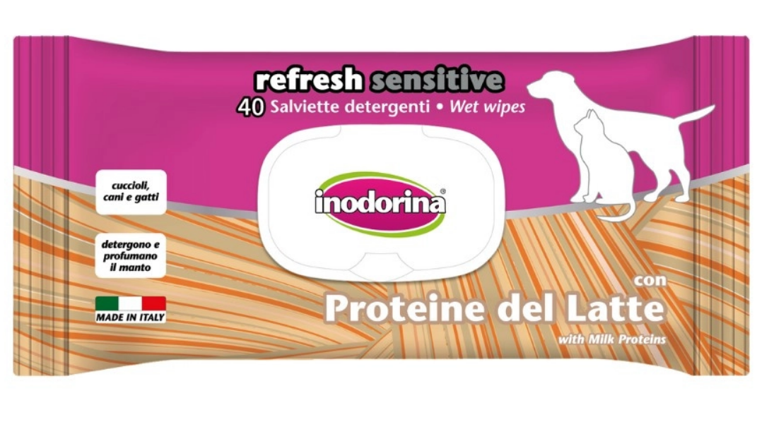 Υγρά Μαντηλάκια Inodorina Refresh Sensitive με Πρωτεΐνη Γάλακτος 40τμχ